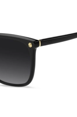 BOSS Black Acetate Sunglasses With Gold-tone Double B Monograms