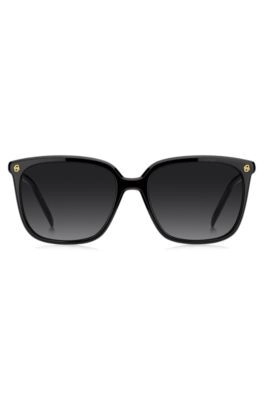BOSS Black Acetate Sunglasses With Gold-tone Double B Monograms