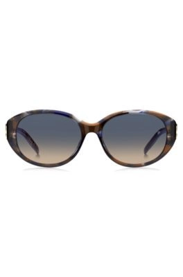 BOSS Havana Acetate Sunglasses With Double-b Monogram Hardware