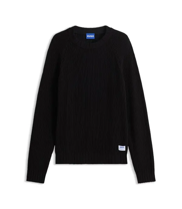 Hugo Relaxed-fit Cotton Sweater With Raglan Sleeves