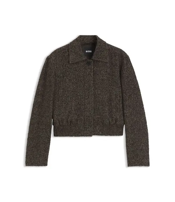 BOSS Herringbone Fabric Bomber-style Jacket