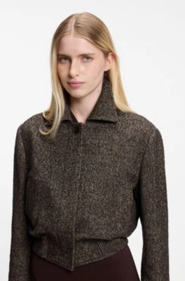 BOSS Herringbone Fabric Bomber-style Jacket