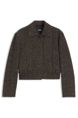 BOSS Herringbone Fabric Bomber-style Jacket