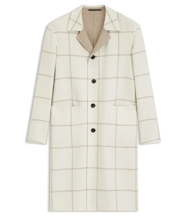 BOSS Reversible Relaxed-fit Coat In Virgin Wool And Cashmere - White