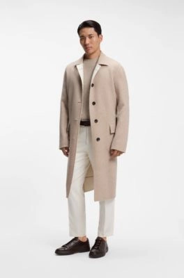 BOSS Reversible Relaxed-fit Coat In Virgin Wool And Cashmere
