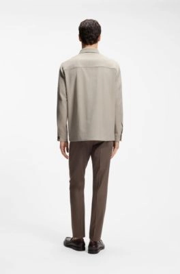 BOSS Relaxed-fit Overshirt In A Wool Blend