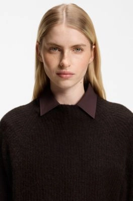 BOSS Alpaca-blend Mock Neck Sweater
