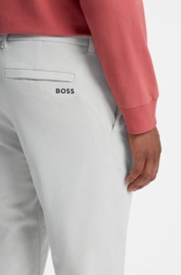 BOSS Regular-fit Technical Corduroy Trousers With Logo