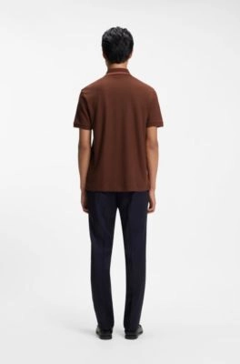 BOSS Regular-fit Polo Shirt In Structured Cotton Piqu