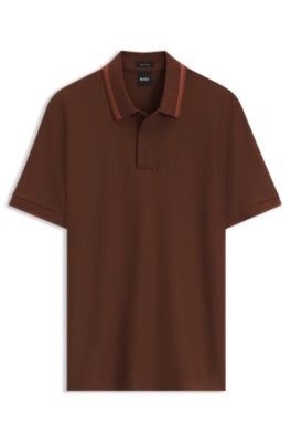 BOSS Regular-fit Polo Shirt In Structured Cotton Piqu