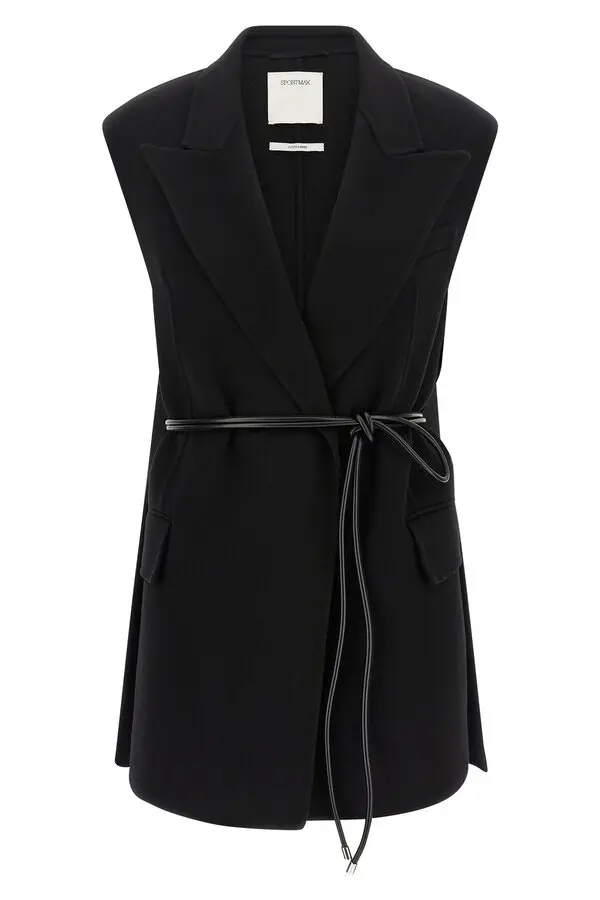 Sportmax Spxrapido Sleeveless Wool Blazer