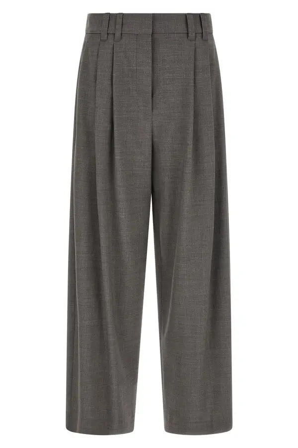 Brunello Cucinelli Pleated Virgin Wool Blend Trousers