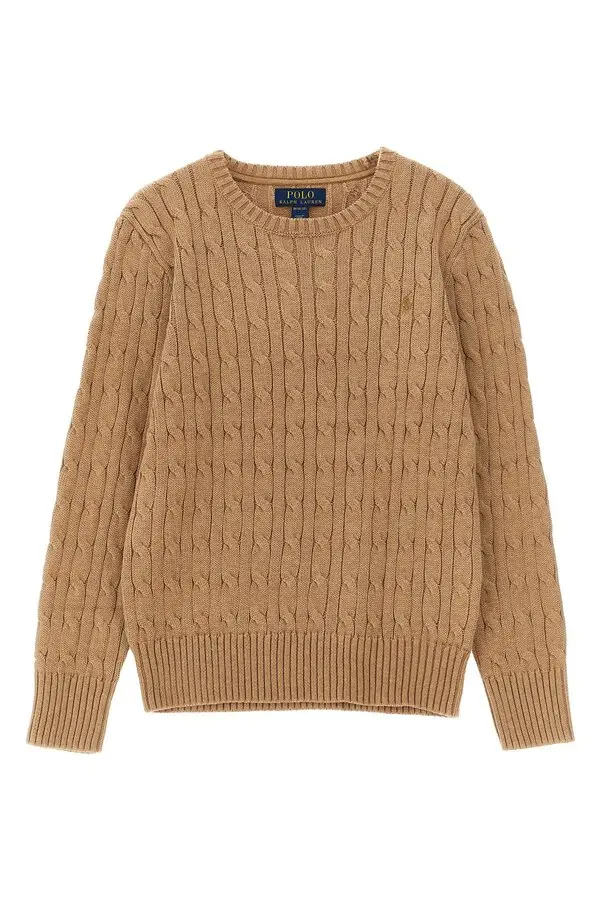 Polo Ralph Lauren Braided Crew Neck Sweater - Beige