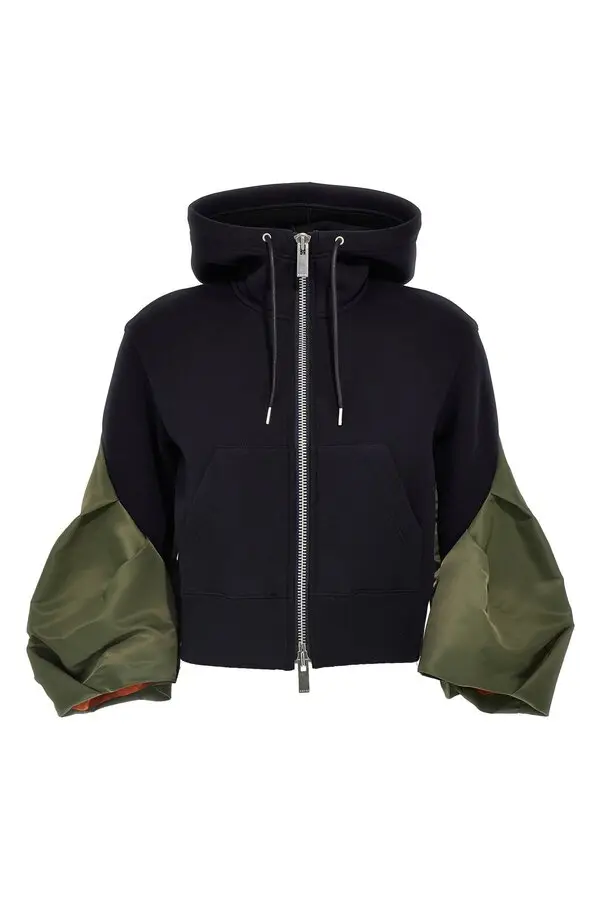 Sacai Sponge Cotton Blend Hooded Jacket