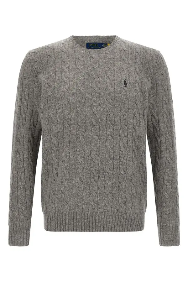 Polo Ralph Lauren Braided Cashmere-blend Sweater - Gray