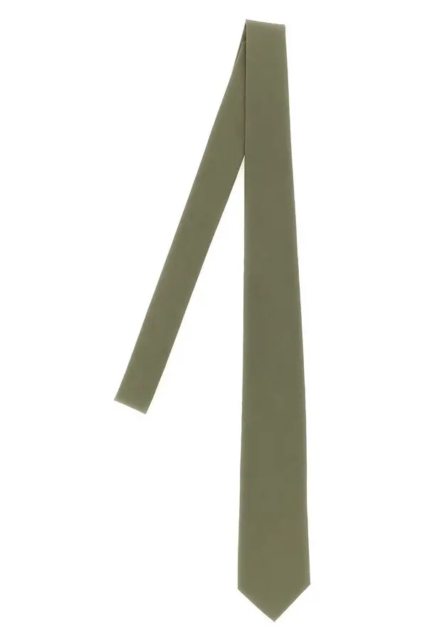 Auralee Finx Washed Twill Neck Ties - Green