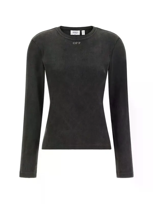 Off-White Off Stamp Ribbed Cotton T-shirt