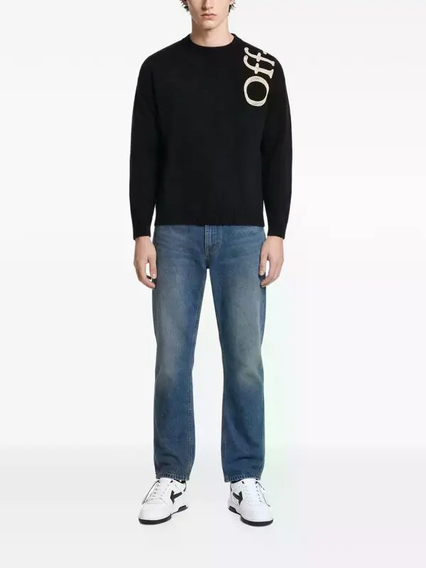 Off-White Logo-embroidered Wool Sweater