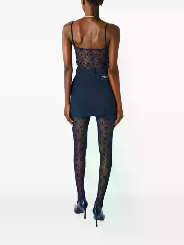 MARINE SERRE Moonogram Flock Mesh Top