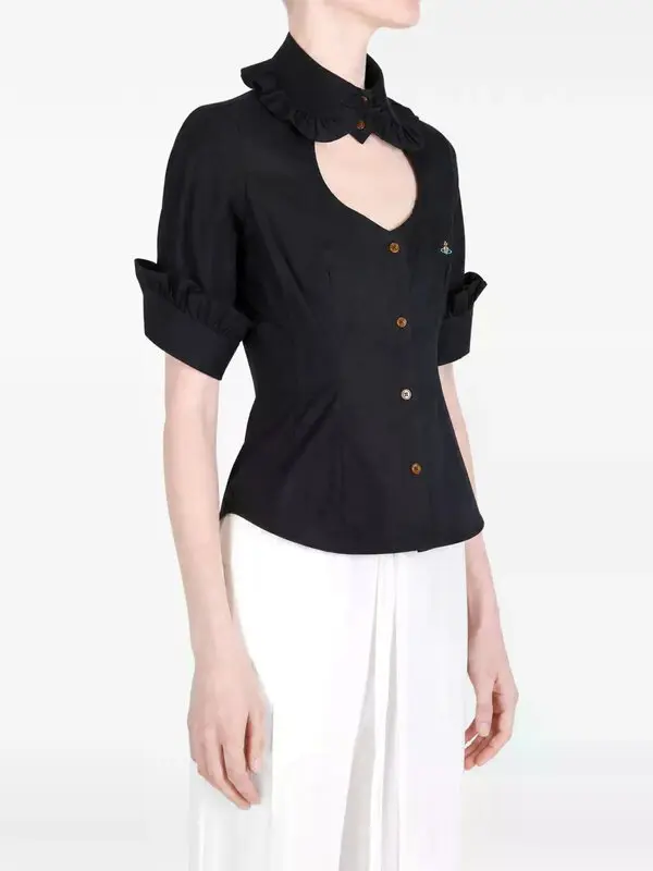 VIVIENNE WESTWOOD Toulouse Ruffle-trim Cut-out Shirt - Black