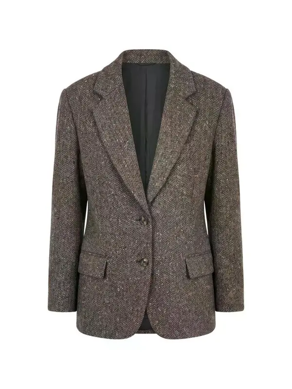 Brunello Cucinelli Herringbone-pattern Single-breasted Blazer
