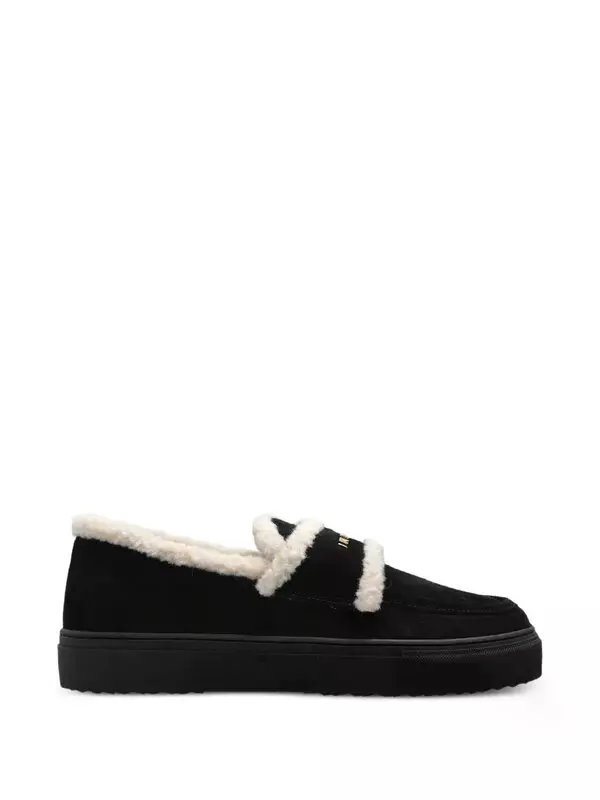 Inuikii Shearling Trim Loafers - Black