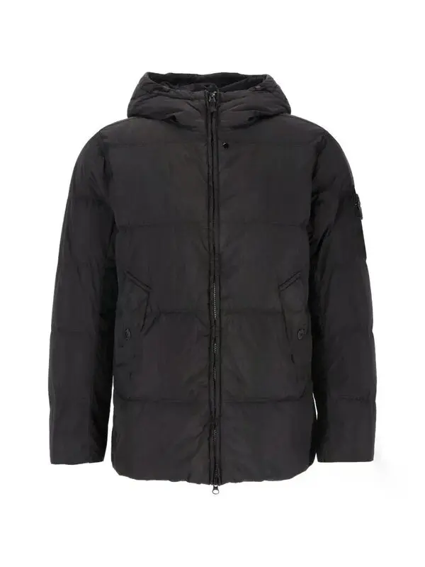Stone Island Crinkle Reps Ny Wind-resistant Down Jacket - Black