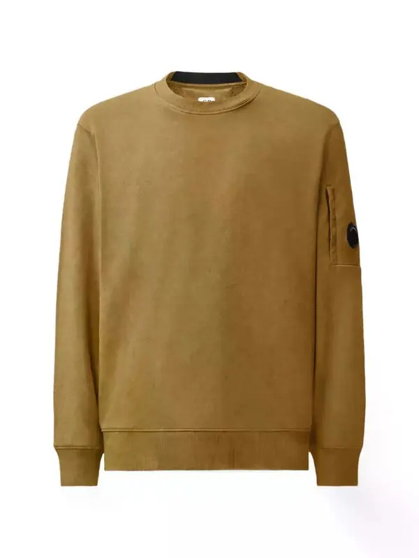 C.P. COMPANY Diagonal Raised Fleece Lens Crewneck Sweatshirt - Neutrals
