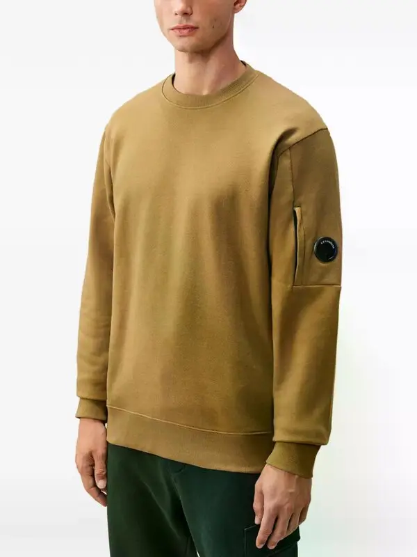 C.P. COMPANY Diagonal Raised Fleece Lens Crewneck Sweatshirt - Neutrals
