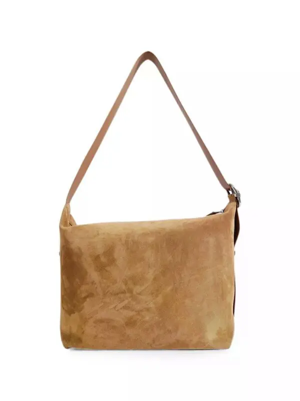 Loewe Loop Shoulder Bag In Suede Calfskin - Brown