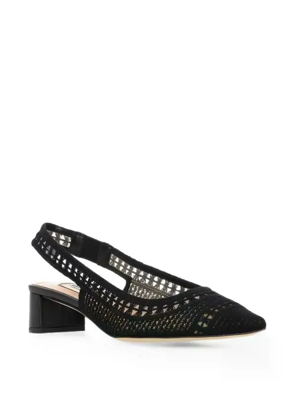 ARTEANA Crochet Mesh Slingback Pumps - Black
