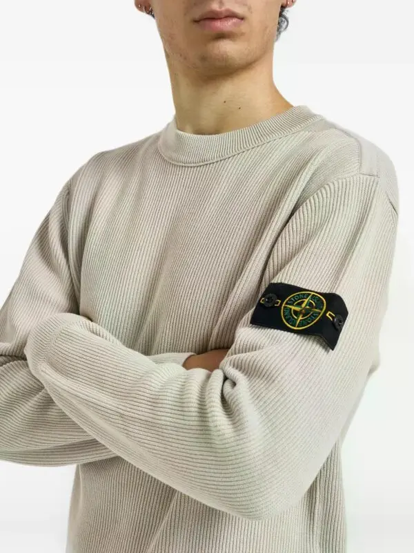 Stone Island Logo-patch Ribbed Pullover