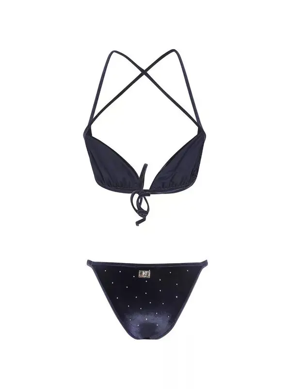 Balmain Stud-embellished Velvet Bikini