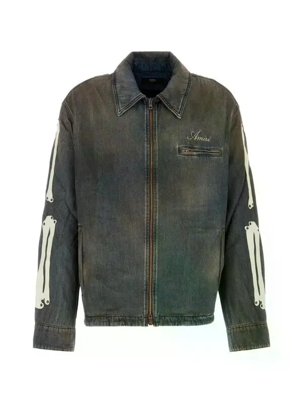 Amiri Skeltal Appliqué Denim Jacket