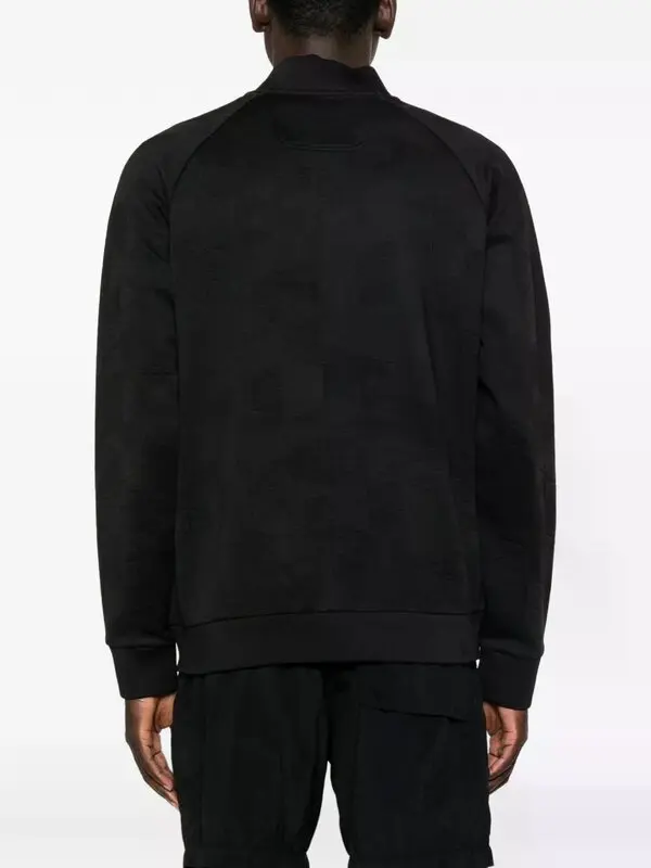BOSS Geometric-pattern Zip-up Sweater