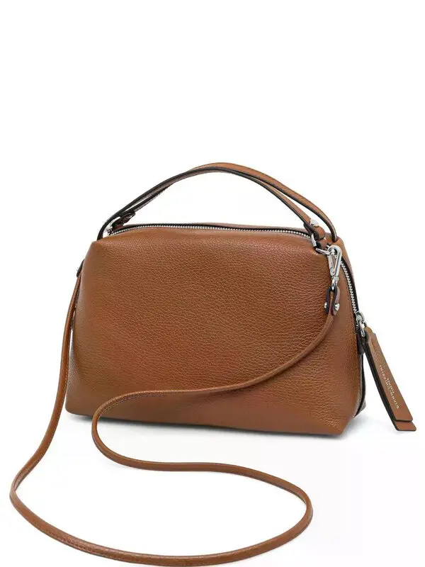 GIANNI CHIARINI Pebbled-leather Crossbody Bag - Brown
