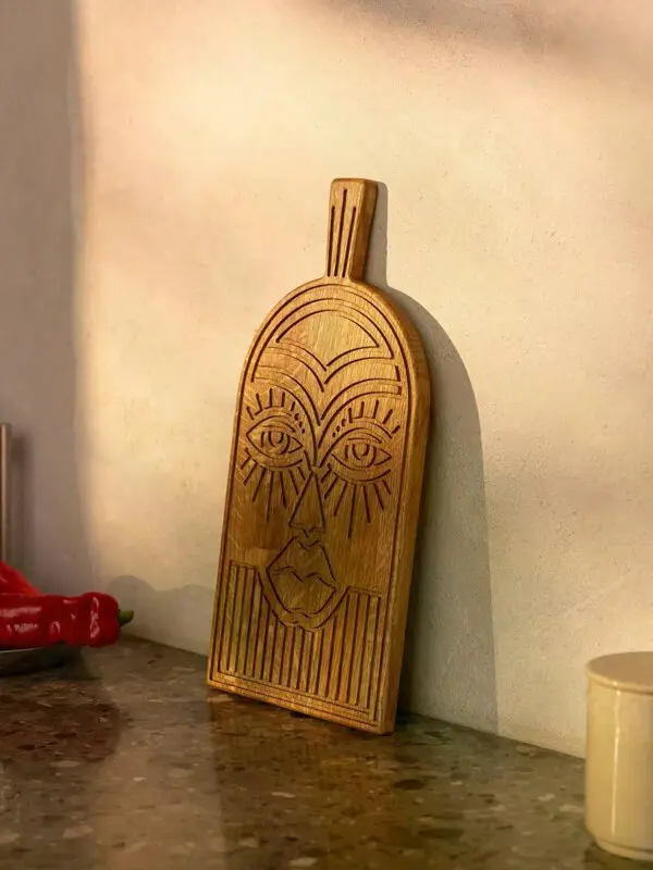 WOODSEA Mask Serving Board - Brown