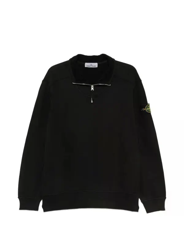 Stone Island Compass-patch Quarter-zip Sweater