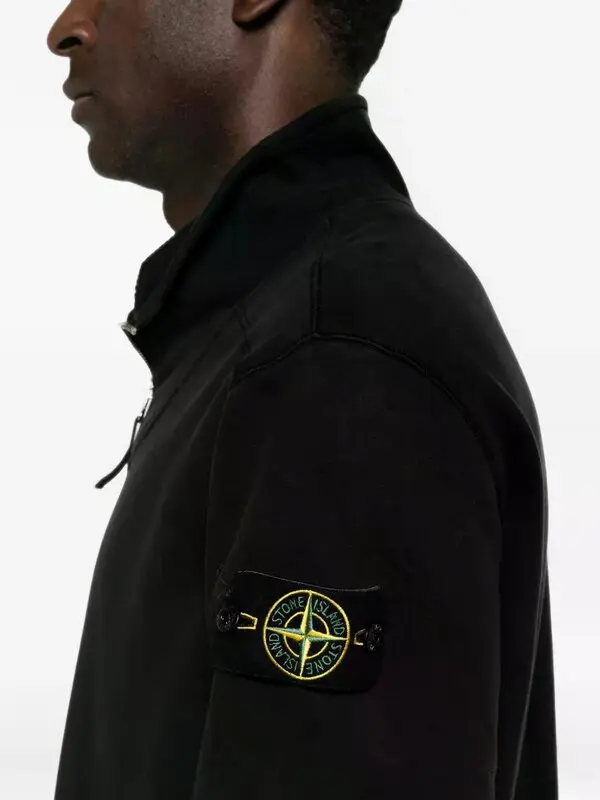 Stone Island Compass-patch Quarter-zip Sweater