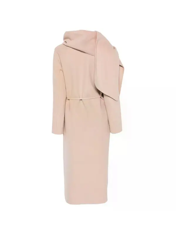 LUISA CERANO Belted Scarf-detail Overcoat