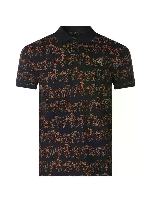 VIVIENNE WESTWOOD Graphic-print Polo Shirt - Black