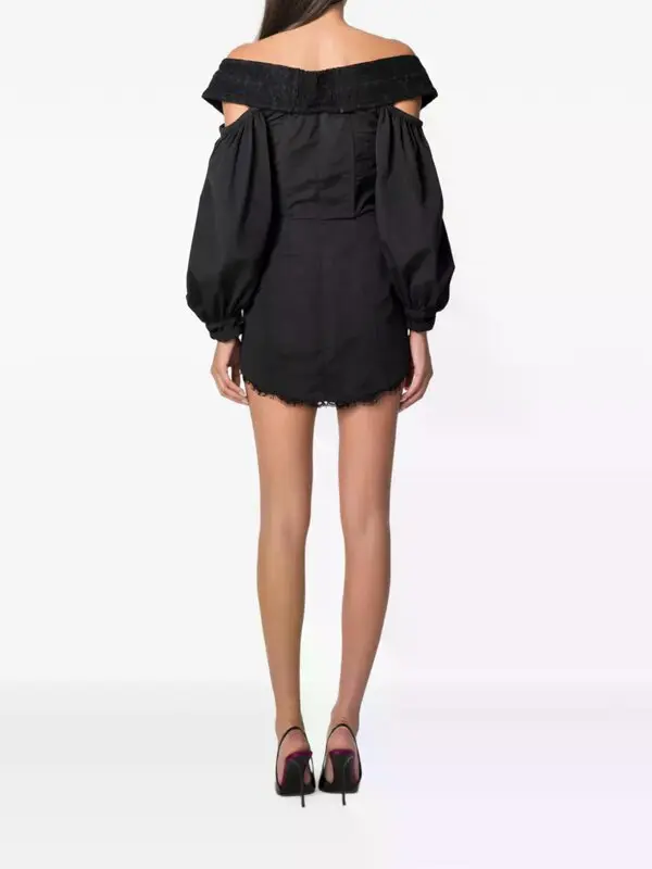 NORINA ST Aida Lace-panelled Off-shoulder Mini Dress
