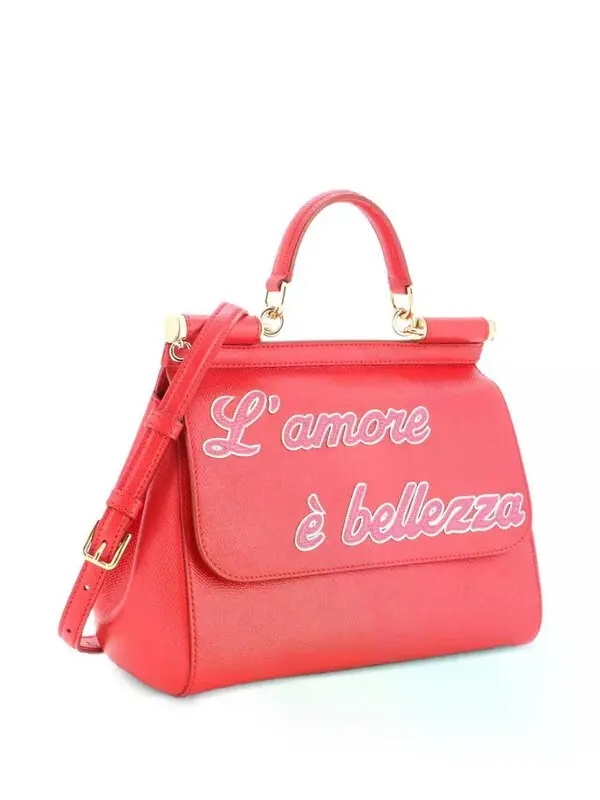Dolce & Gabbana Miss Sicily Printed Leather Medium Satchel