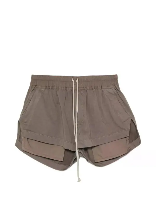 Rick Owens Cotton Layered-effect Drawstring Shorts - Brown