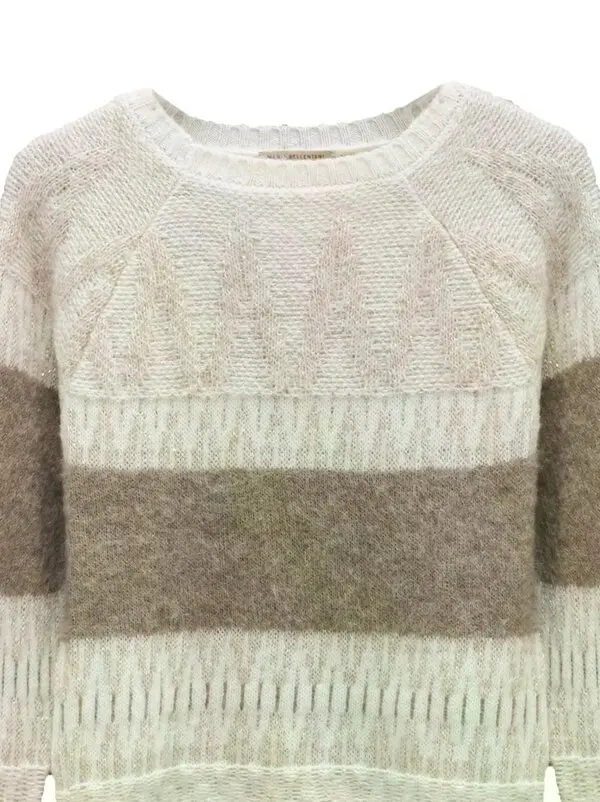MARIA BELLENTANI Geometric-patterned Stripe-detail Sweater