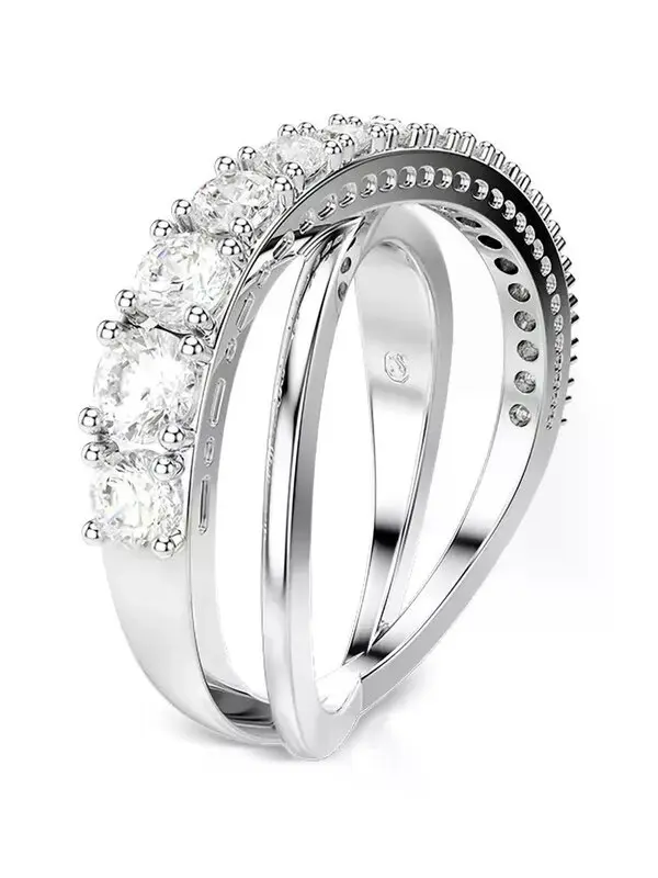 SWAROVSKI Hyperbola Crystal-embellished Crossover Rings - Silver