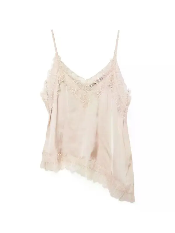 LUISA CERANO Lace-trim Asymmetric Blouse