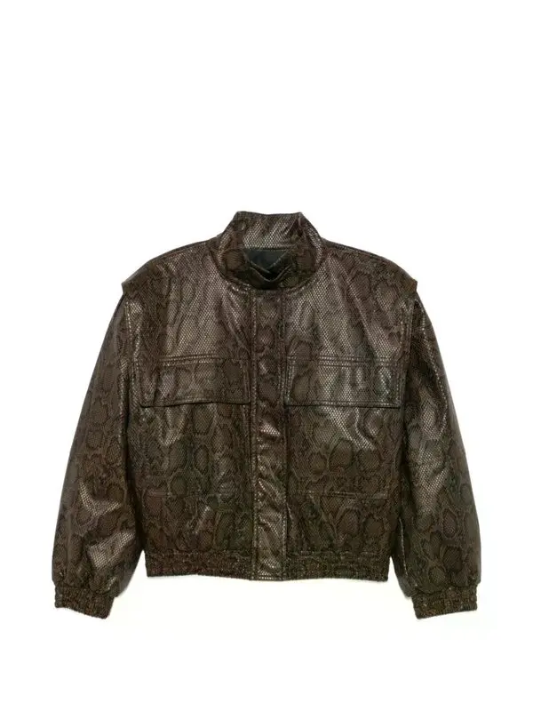 TWINSET Snake-effect High-neck Jacket
