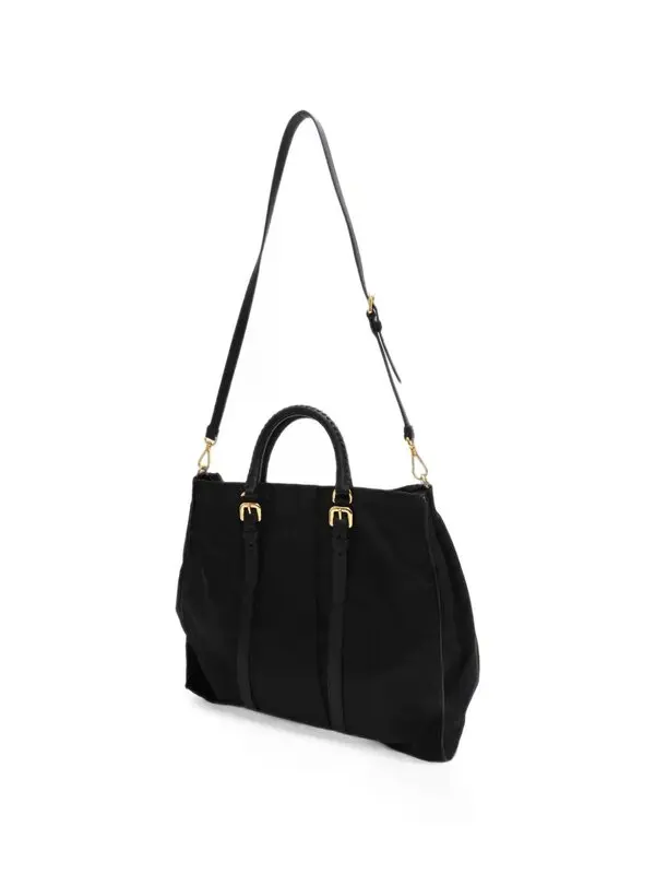 Prada Braided Handle Tessuto Shoulder Bag