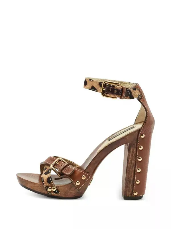 Gucci Leopard-print Platform Sandals - Brown